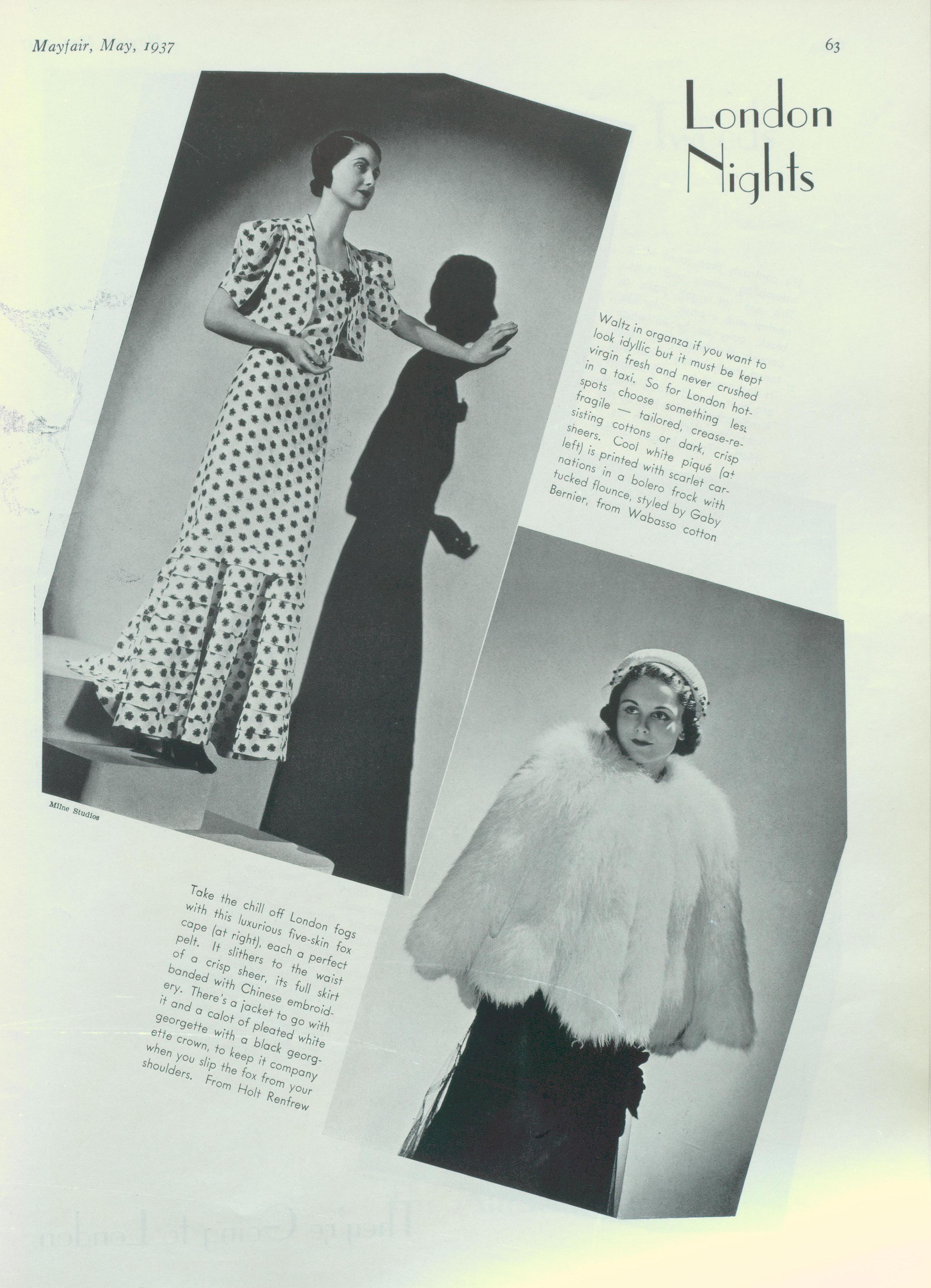 1937 / 1938 MAYFAIR CANADIAN COUTURIERS USE CANADIAN TEXTILES ...